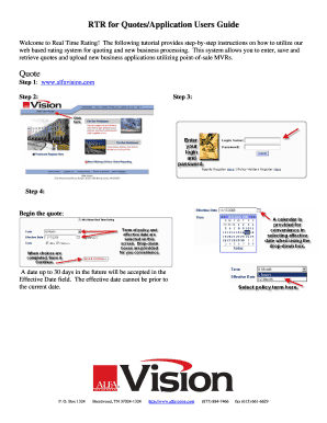 Fillable Online RTR for Quotes/Application Users Guide Fax Email Print ...