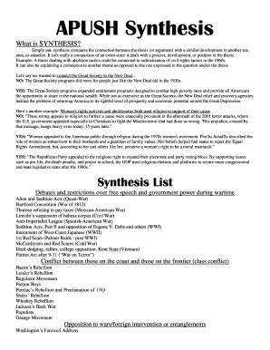 Fillable Online APUSH Synthesis Fax Email Print - pdfFiller