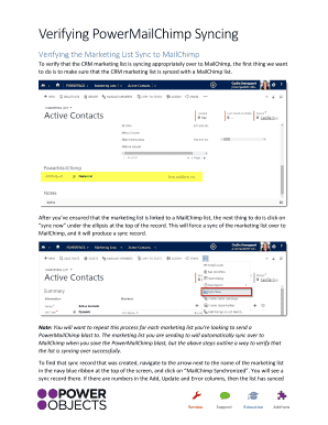 Fillable Online Verifying PowerMailChimp Syncing Fax Email Print ...