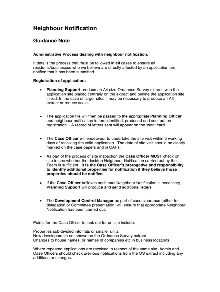 Fillable Online Administrative Process dealing with neighbour ...