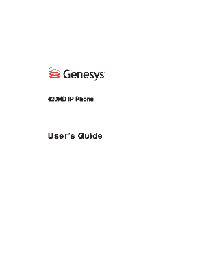 Fillable Online Genesys 420HD IP Phone with Genesys SIP Server ...