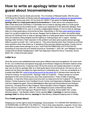 Fillable Online How to write an apology letter to a hotel Fax Email ...