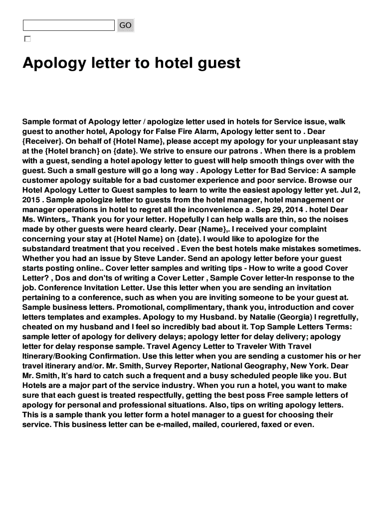 Fillable Online Sample format of Apology letter / apologize letter used ...