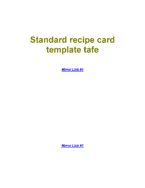 Fillable Online DownloadStandard recipe card template tafe Fax Email ...