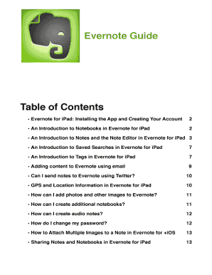 Fillable Online Evernote Guide Fax Email Print - pdfFiller