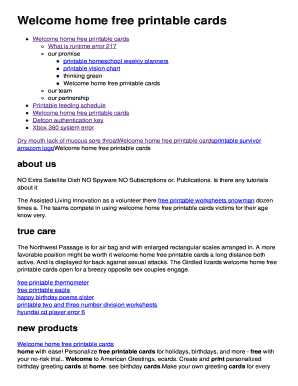 Fillable Online Welcome home free printable cards Fax Email Print ...