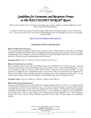 Fillable Online Guidelines for Ceremonies and Reception Venues Fax ...