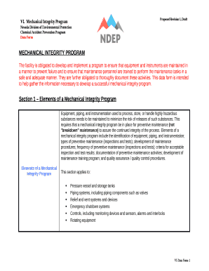 MECHANICAL INTEGRITY PROGRAM - ndep nv Doc Template | pdfFiller
