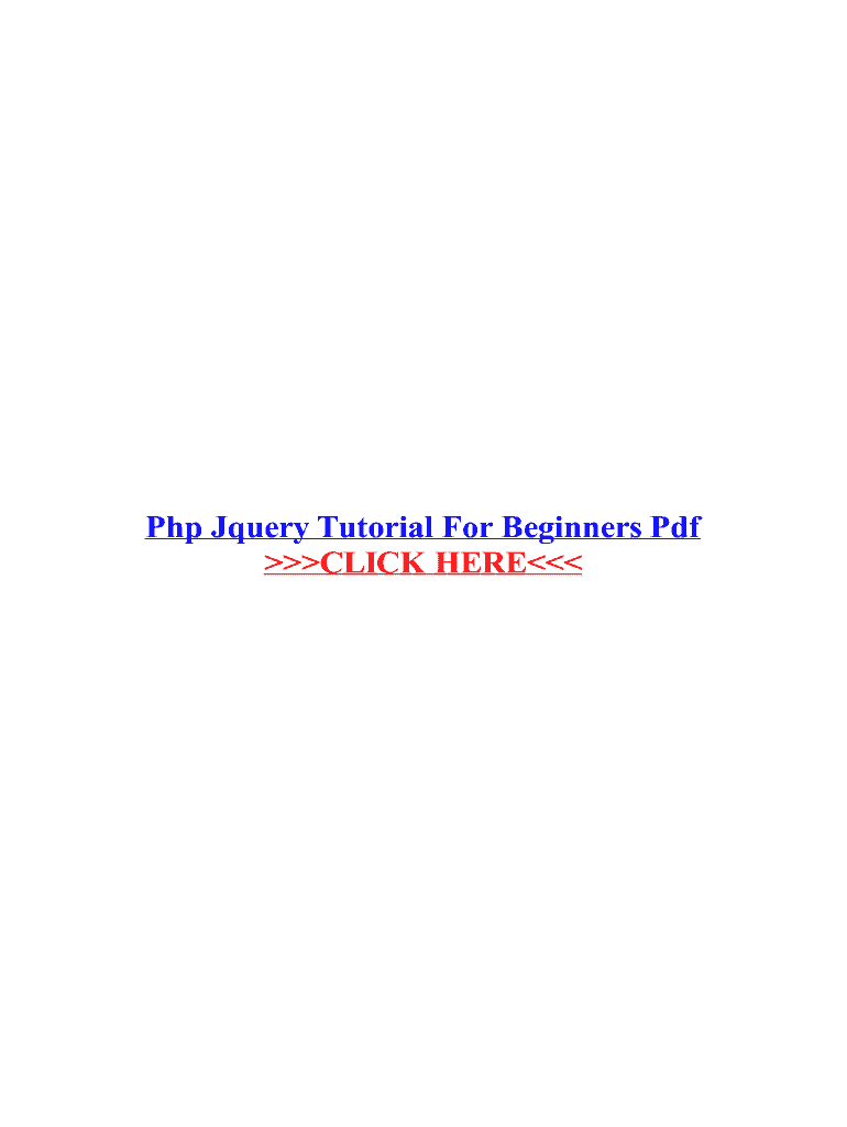 Fillable Online Php Jquery Tutorial For Beginners Pdf Fax Email Print Pdffiller