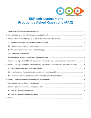 Fillable Online ESP self-assessment Fax Email Print - pdfFiller