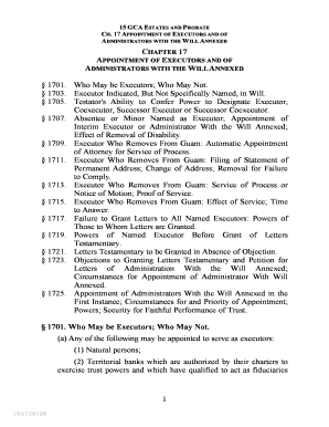 Fillable Online 17 APPOINTMENT OF EXECUTORS AND OF Fax Email Print ...