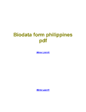 Printable Biodata Form Philippines Pdf | pdfFiller