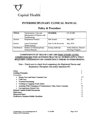 Fillable Online Tracheostomy, Care and Fax Email Print - pdfFiller