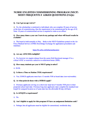 Fillable Online NURSE ENLISTED COMMISSIONING PROGRAM (NECP) Fax Email ...