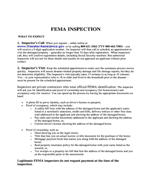 Fillable Online FEMA INSPECTION Fax Email Print - pdfFiller