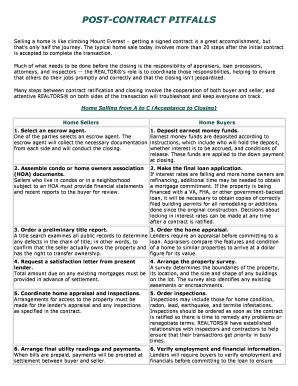 Fillable Online POST-CONTRACT PITFALLS Fax Email Print - pdfFiller