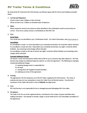 Fillable Online RV Trailer Terms & Conditions Fax Email Print - pdfFiller