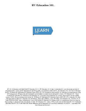 Fillable Online RV 101 Education with Mark Polk RV Education 101 - RV ...