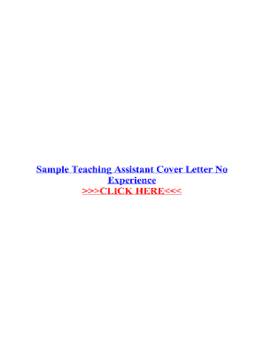 Fillable Online Sample Teaching Assistant Cover Letter No Fax Email ...