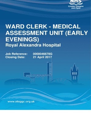 Fillable Online WARD CLERK - MEDICAL Fax Email Print - pdfFiller