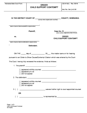 Fillable Online CHILD SUPPORT CONTEMPT Fax Email Print - pdfFiller