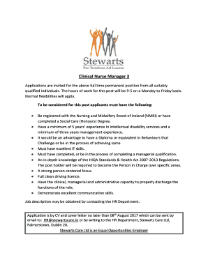 Fillable Online Clinical Nurse Manager 3 Fax Email Print - pdfFiller