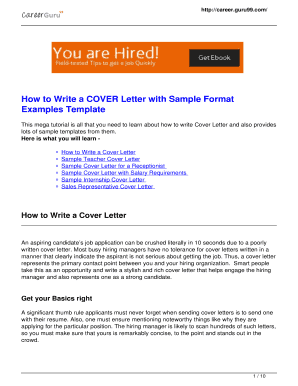 Fillable Online How to Write a COVER Letter with Sample Format Fax ...