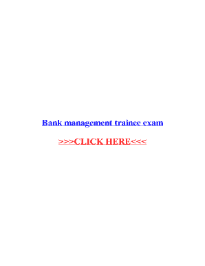Fillable Online Bank management trainee exam Fax Email Print - pdfFiller