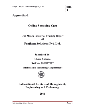Fillable Online Project Report Online Shopping Cart Fax Email Print ...
