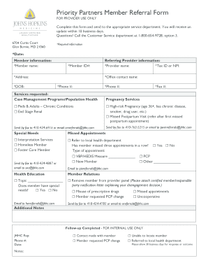 Fillable Online Priority Partners Member Referral Form Fax Email Print ...