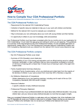 Fillable Online How to Compile Your CDA Professional Portfolio Fax ...
