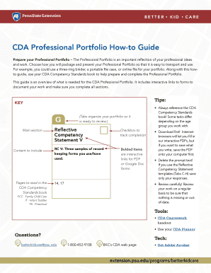 Fillable Online CDA Professional Portfolio How-to Guide Fax Email Print ...