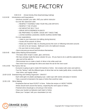 Fillable Online SLIME FACTORY Fax Email Print - pdfFiller