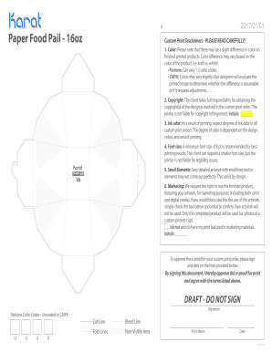Fillable Online Paper Food Pail - 16oz Fax Email Print - pdfFiller