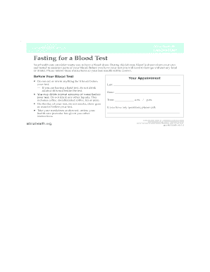 Fillable Online Your health care provider wants you to have a blood ...