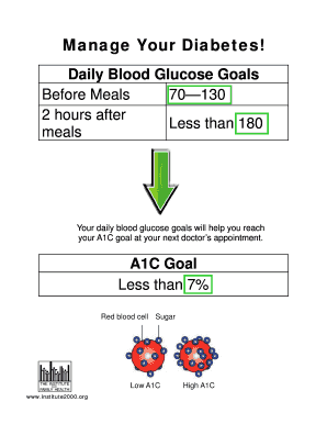 Fillable Online Daily Blood Glucose Goals Fax Email Print - pdfFiller