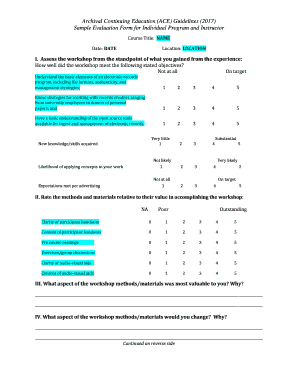 Fillable Online Sample Evaluation Form for Individual Program and Instructor Fax Email Print ...