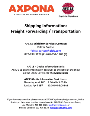 Fillable Online Freight Forwarding / Transportation Fax Email Print ...