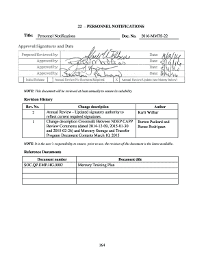 Fillable Online 22 PERSONNEL NOTIFICATIONS Fax Email Print - pdfFiller