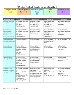 Fillable Online PPS Bridges First Grade Formative Assessment/Report ...