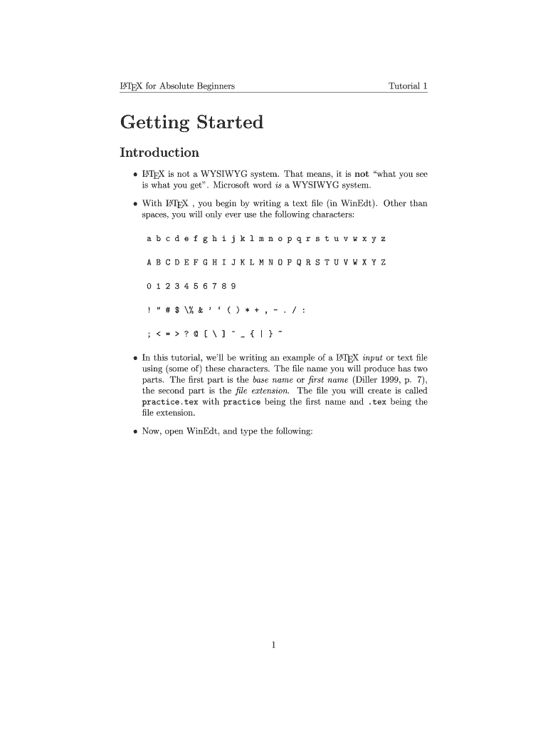 Fillable Online Latex For Absolute Beginners Fax Email Print - Pdffiller