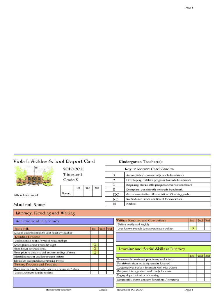 Fillable Online Sickles School Report Card Fax Email Print - pdfFiller