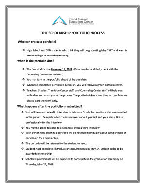 Fillable Online THE SCHOLARSHIP PORTFOLIO PROCESS Fax Email Print ...