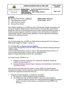 Fillable Online Medical Policy: Gender Reassignment Procedures Fax ...