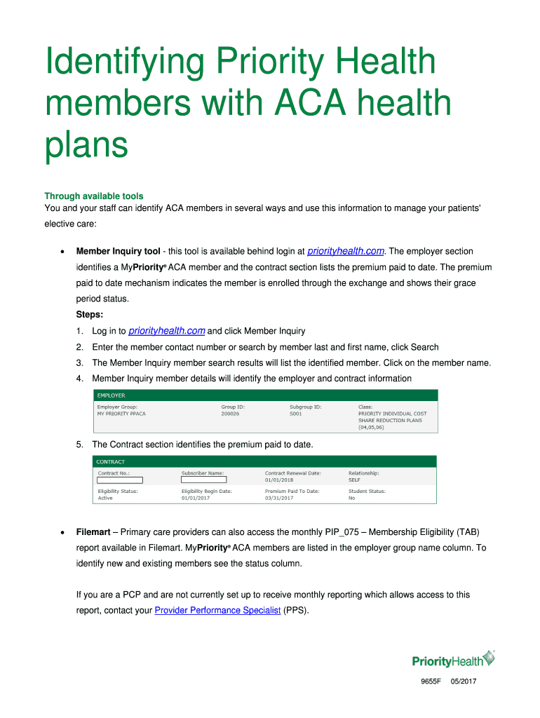 Fillable Online Identifying Priority Health Fax Email Print - pdfFiller