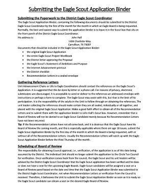 Fillable Online Submitting the Paperwork to the District Eagle Scout ...