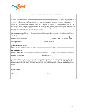 Fillable Online Sample Debit Authorization Form Fax Email Print - pdfFiller
