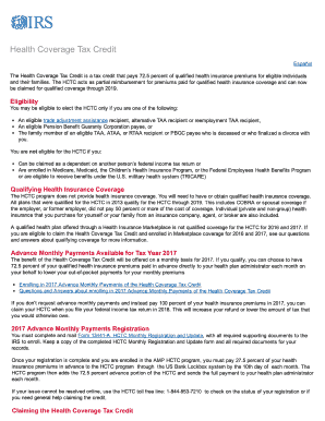 Fillable Online Health Coverage Tax Credft Fax Email Print - pdfFiller