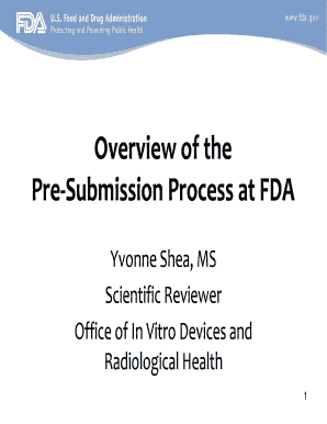 Fillable Online Pre-Submission Process at FDA Fax Email Print - pdfFiller