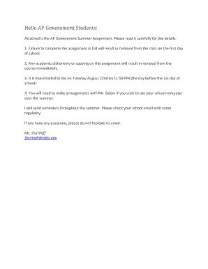 Fillable Online Hello AP Government Students: Fax Email Print - pdfFiller